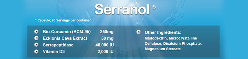 Serranol - Serrapeptase + Curcumin + Ecklonia Cava + D3 in 1 capsule